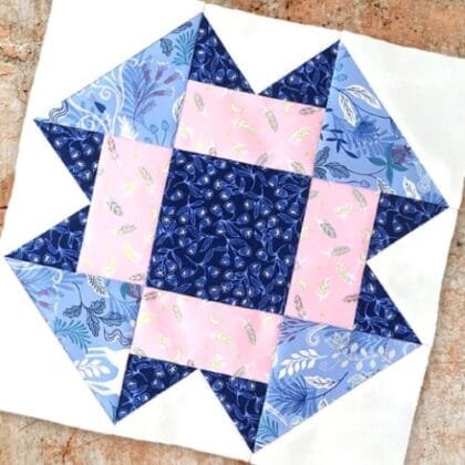 Folded Corners Quilt Block - Free Tutorial - Hand Crafted