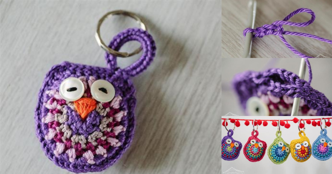 Beautiful Crochet Owl Keychain - Free Pattern - Hand Crafted
