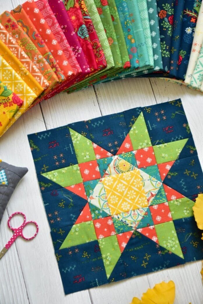 Pop Star Quilt Block Pattern - Hand Crafted