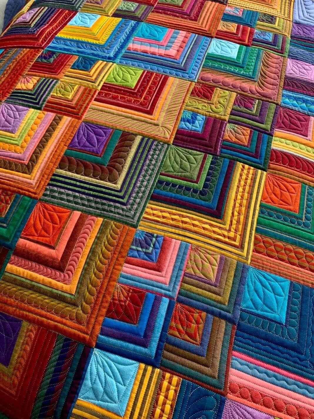 Half Log Cabin Quilt Pattern - Hand Crafted