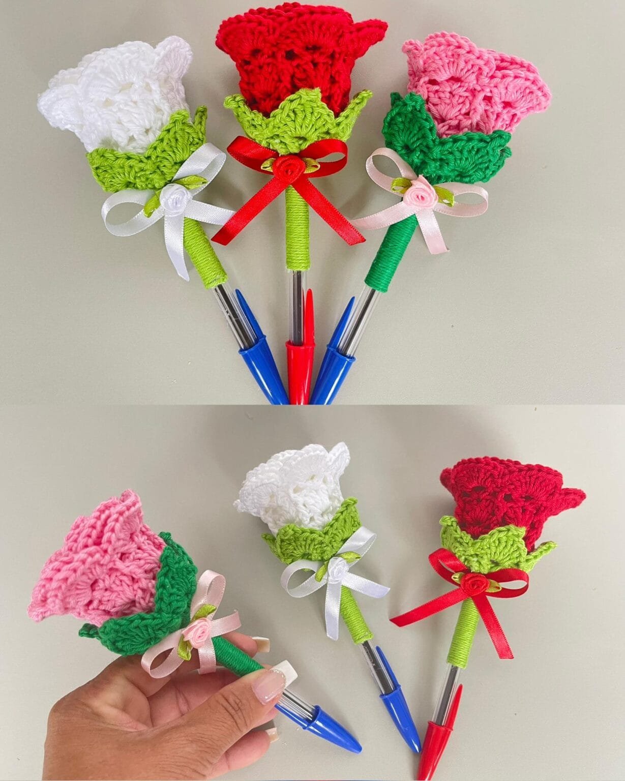 Crochet Flower Pen Tutorial - Hand Crafted