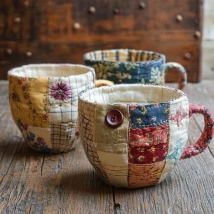 Quilted Teacup Pattern - Hand Crafted