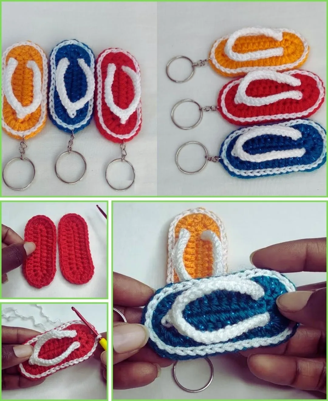 Crochet a Flip-Flop Keychain Pattern - Hand Crafted