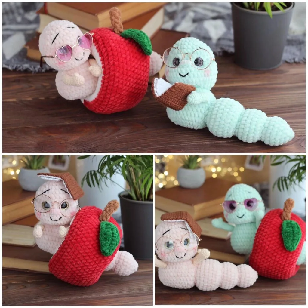 Library Worm Crochet Pattern - Hand Crafted
