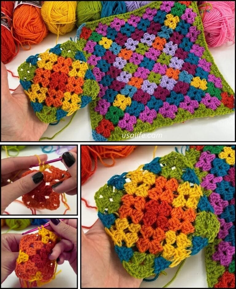 Crochet a Multicolor Granny Square Tutorial - Hand Crafted