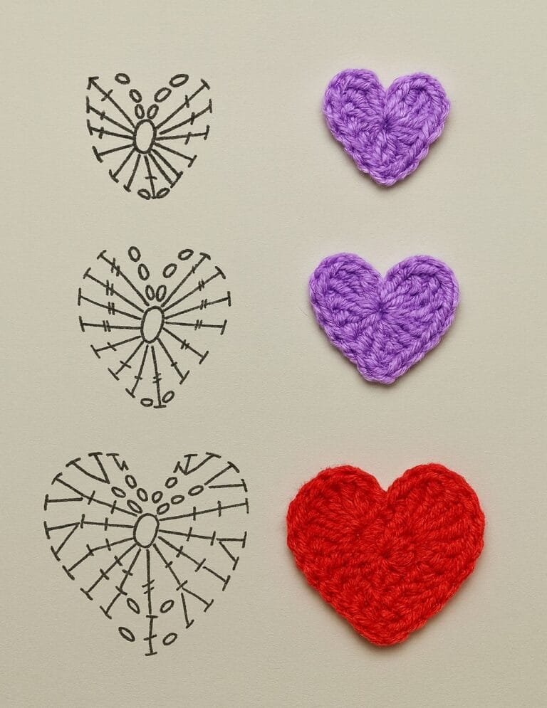 Crochet Mini Heart Free Pattern - Hand Crafted