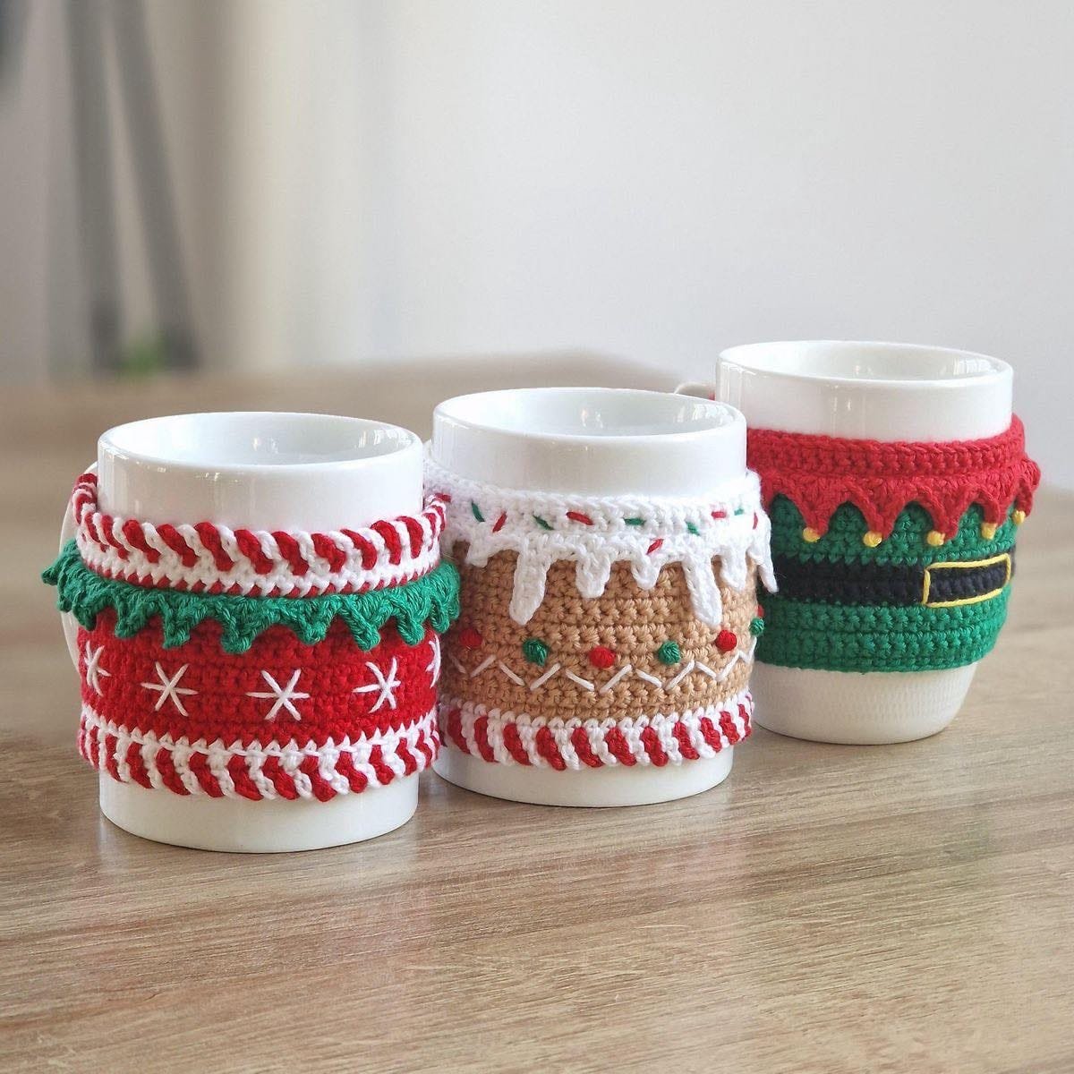 Christmas Crochet Mugs Pattern - Hand Crafted