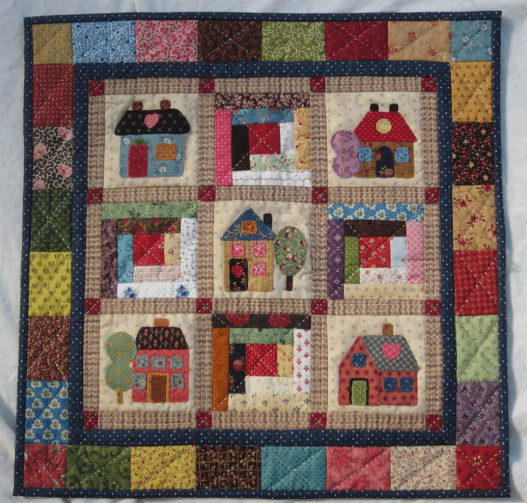 Mini House Quilt Pattern - Hand Crafted