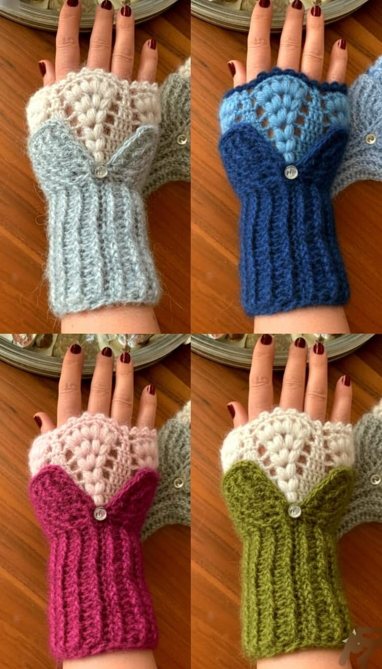 Victoria Style Vintage Fingerless Crochet Gloves Tutorial - Hand Crafted
