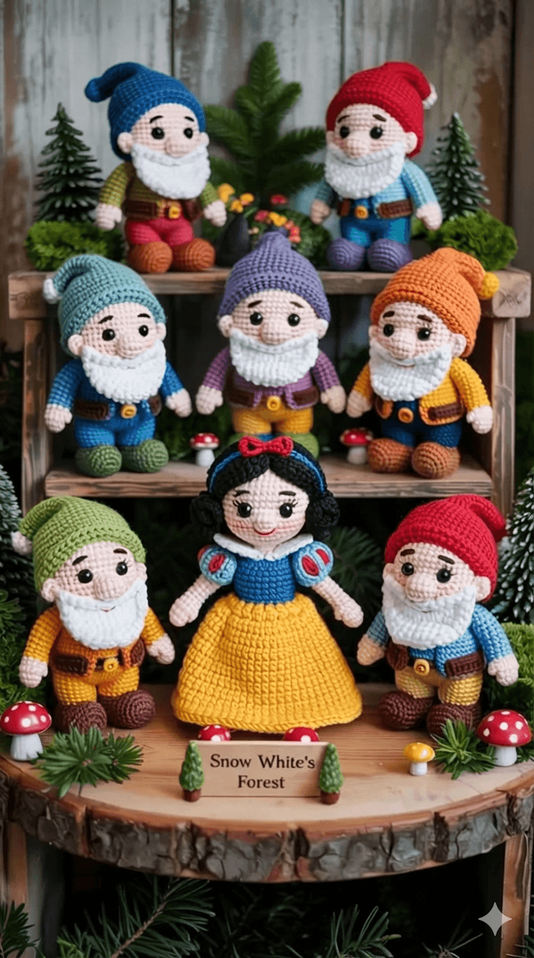 Crochet Snow White and the Seven Dwarfs Tutorial - Hand Crafted