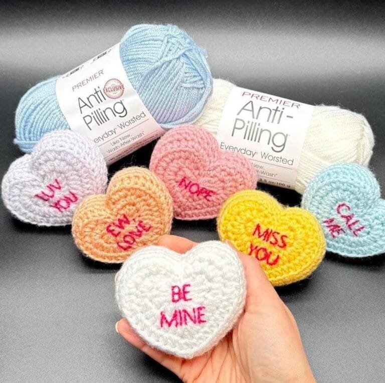 Crochet Conversation Hearts Pattern - Hand Crafted