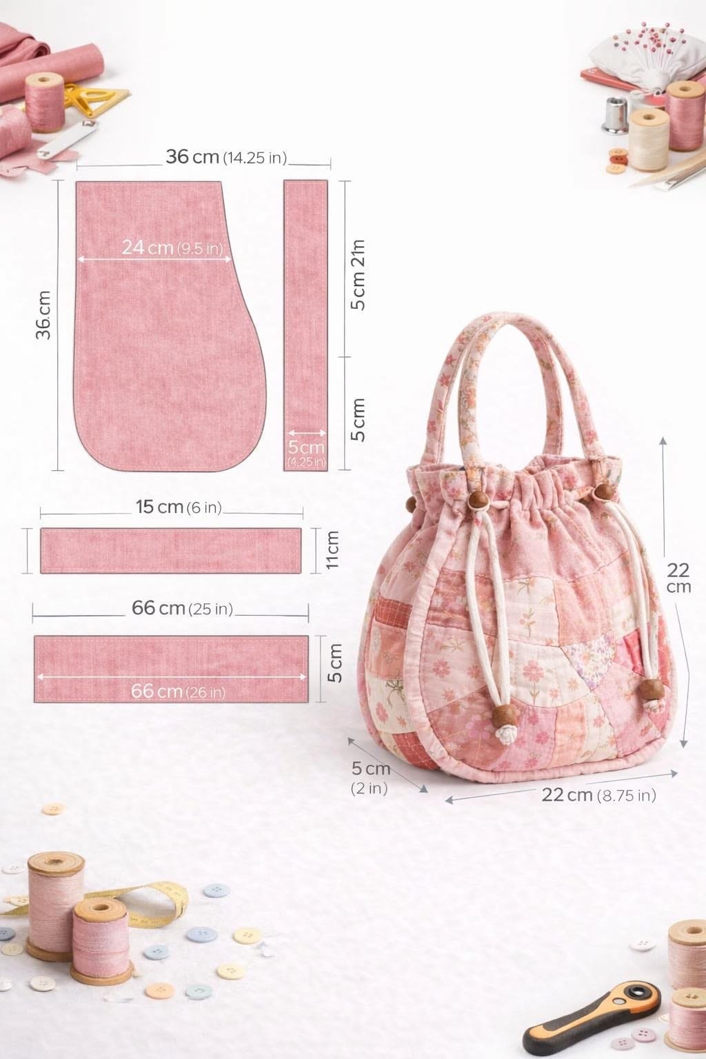 Amazing Tote Bag with Fabric Tutorial - Hand Crafted