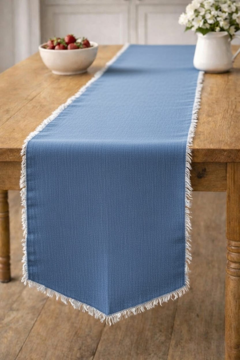 Table Runner from Old Jeans Pattern - Hand Crafted