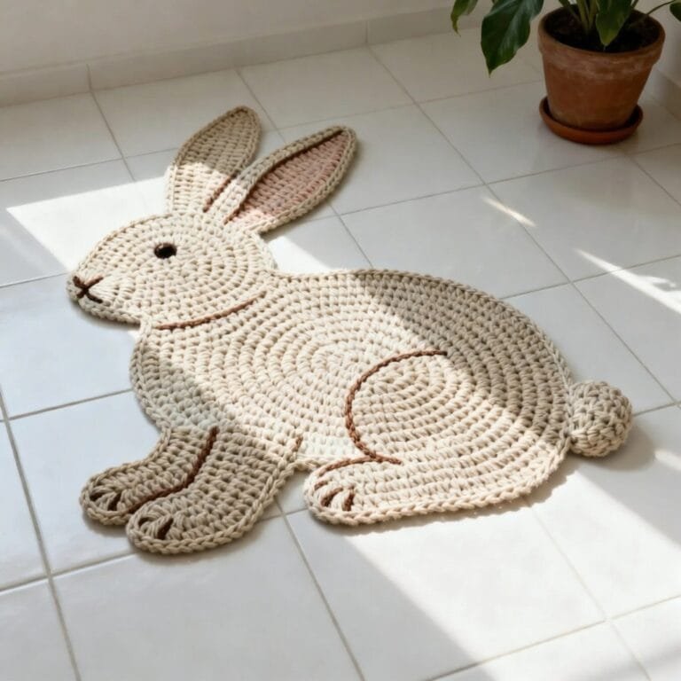 Crochet Bunny Rug Pattern - Hand Crafted