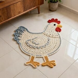 Chicken Rug Crochet Pattern - Hand Crafted