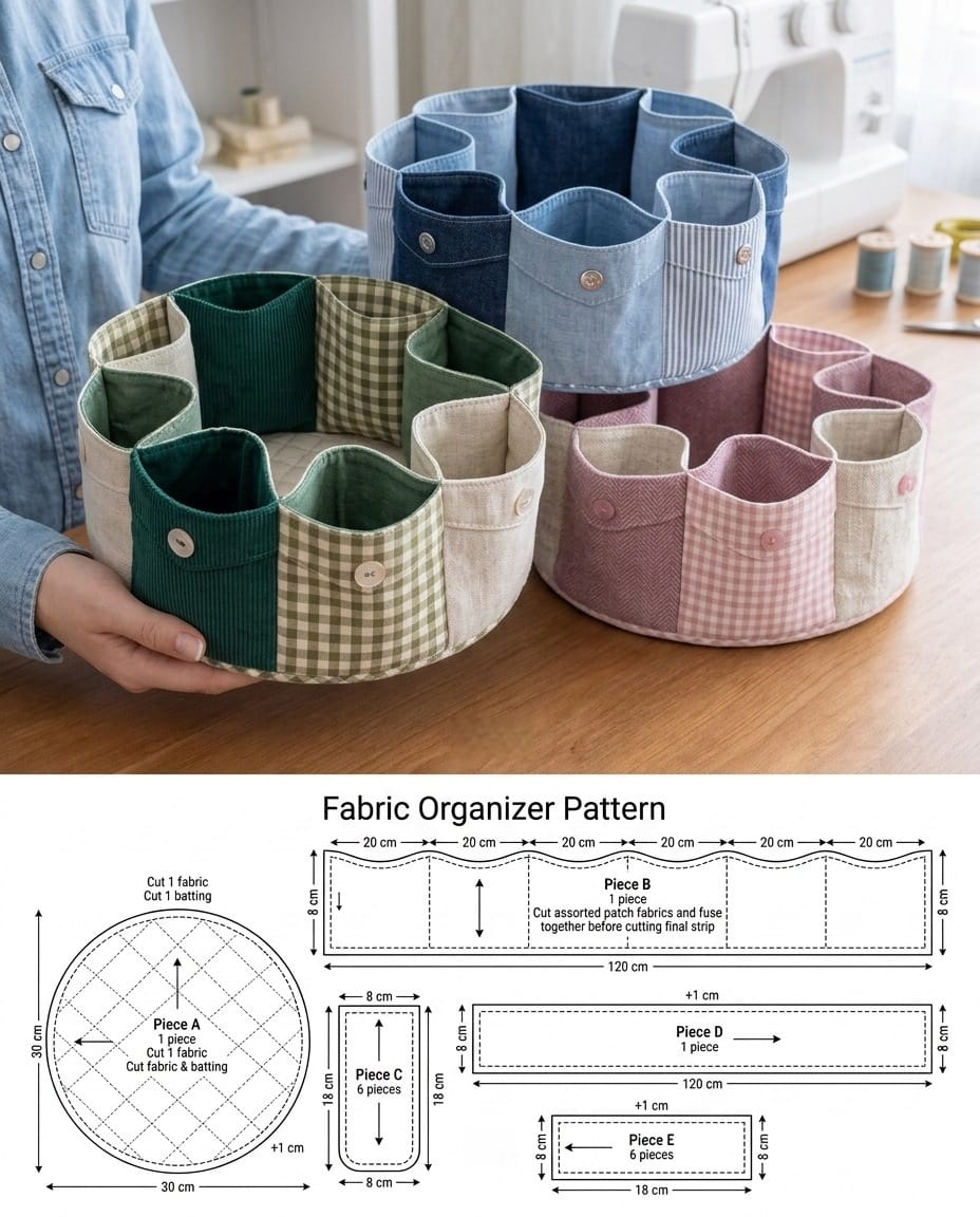 Fabric Organizer Pattern - Hand Crafted