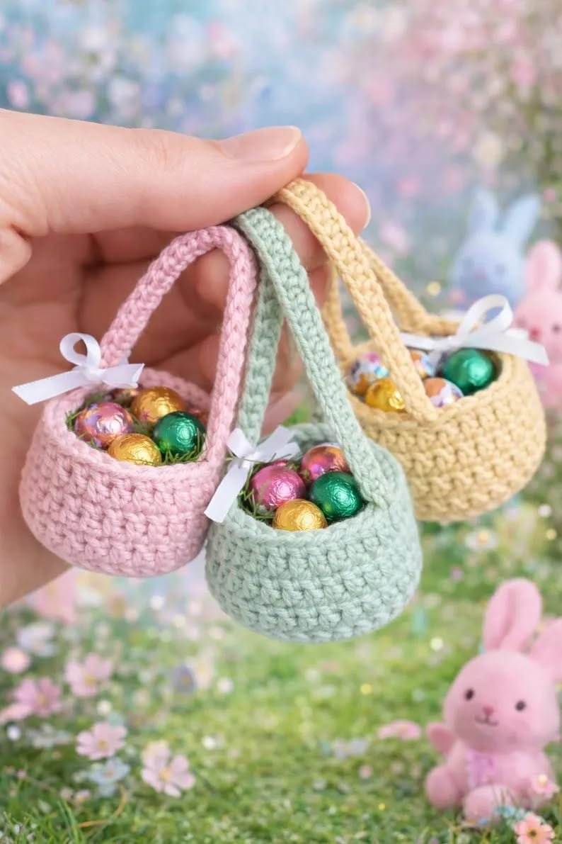 Crochet Easter Basket Pattern - Hand Crafted