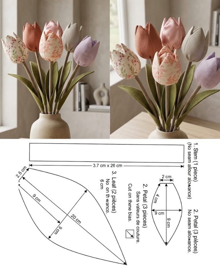 Fabric Tulips Pattern - Best Fabrics, Fillings, and Sewing Tools for a ...