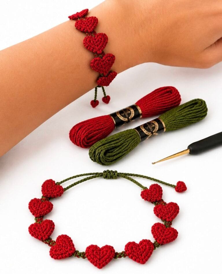 American Heart Bracelet Pattern - Hand Crafted