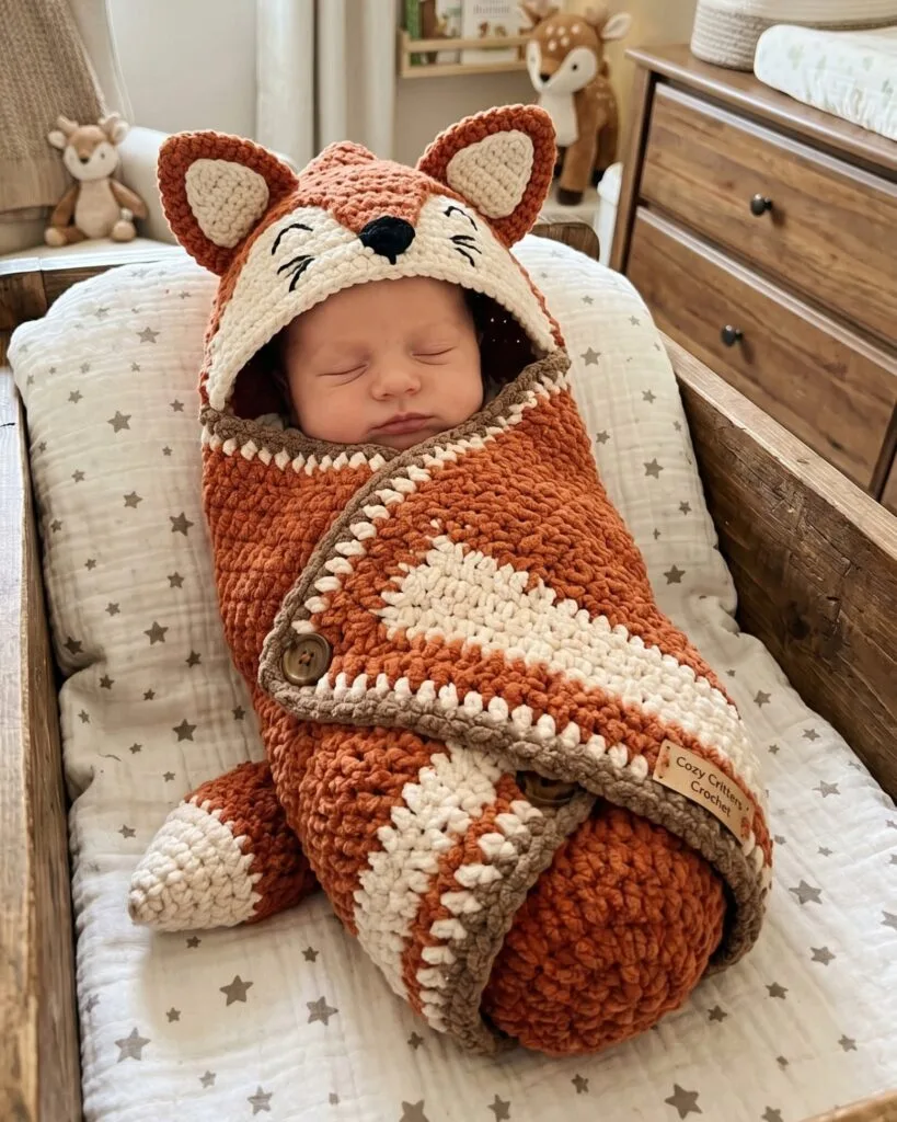 Crochet Baby Cocoon Bear with Hood and Ears Pattern - Hand Crafted